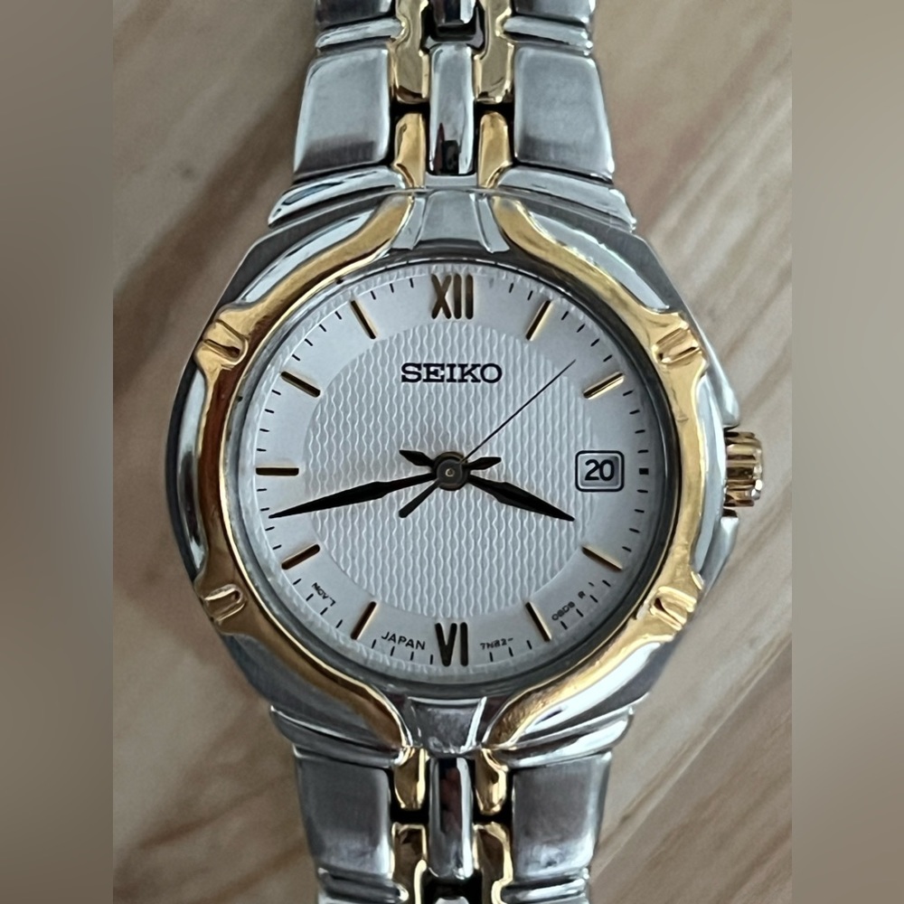 Seiko Ladies Watch 5 Bar Gorgeous White Dial Two-Tone… - Gem